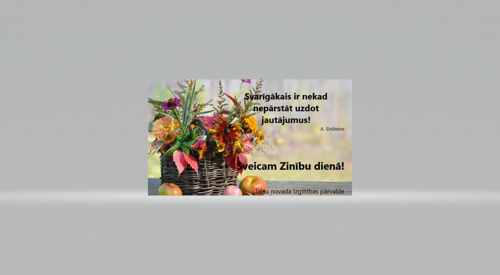 Sveiciens 1.septembrī - Izglītības pārvalde